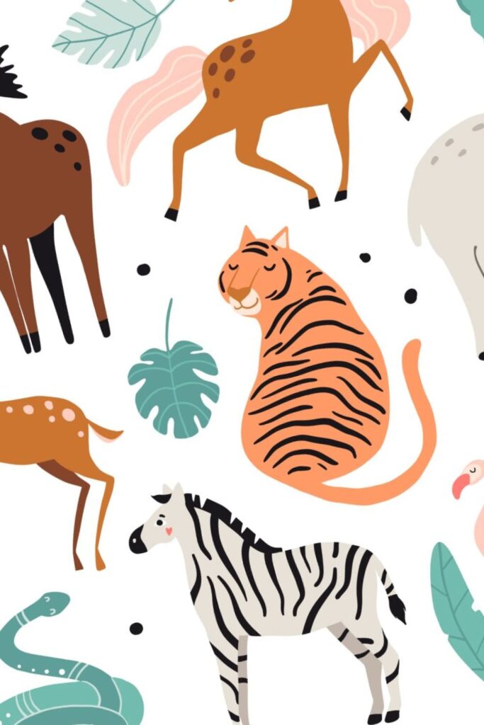 Cartoon Zoo Elements & Patterns – MasterBundles