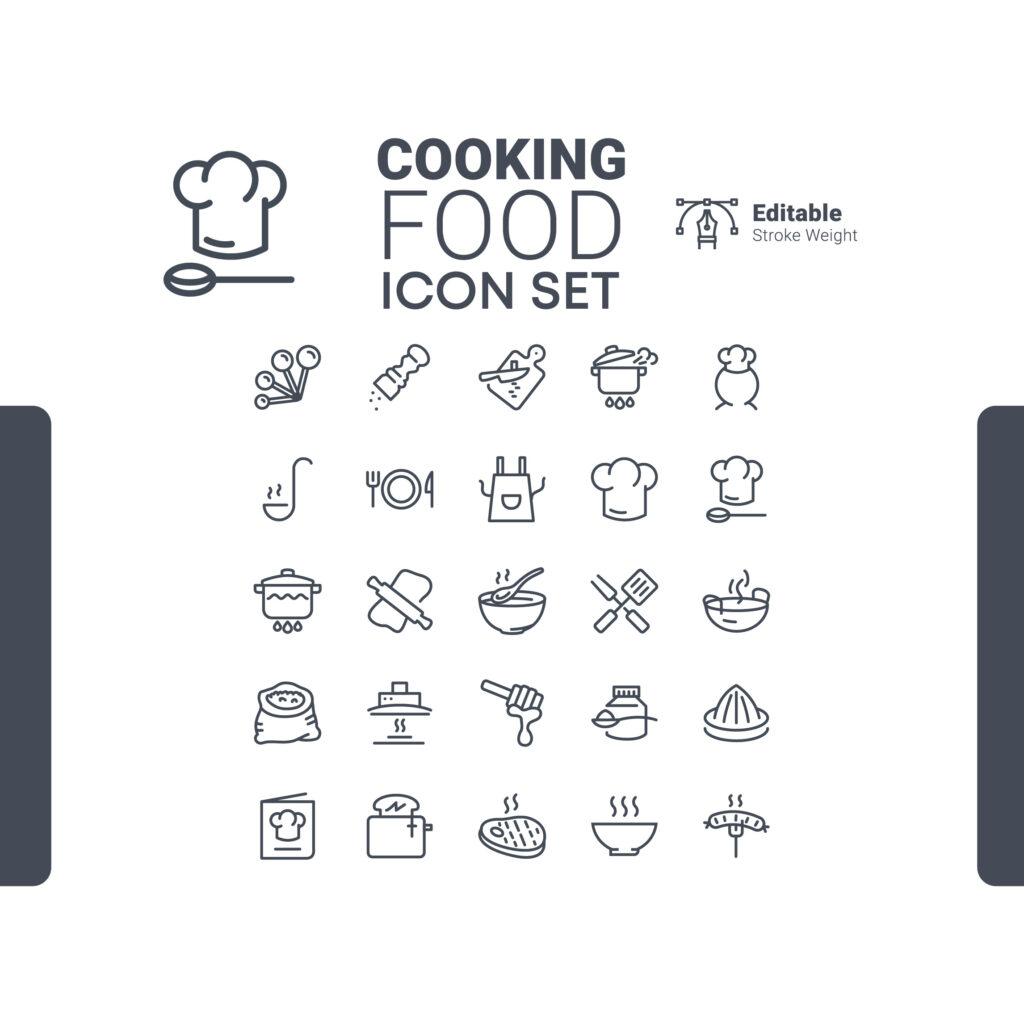 Cooking Food Icon Set File - MasterBundles