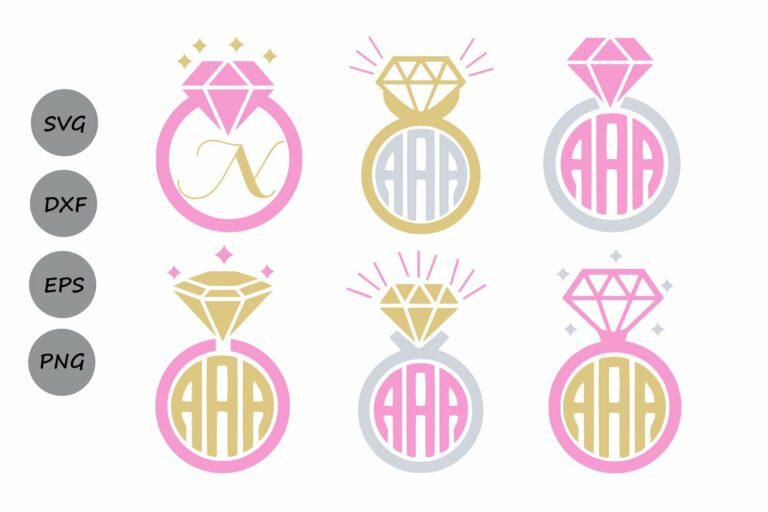 Diamond Ring SVG, Diamond Monogram Frame, Diamond SVG – MasterBundles