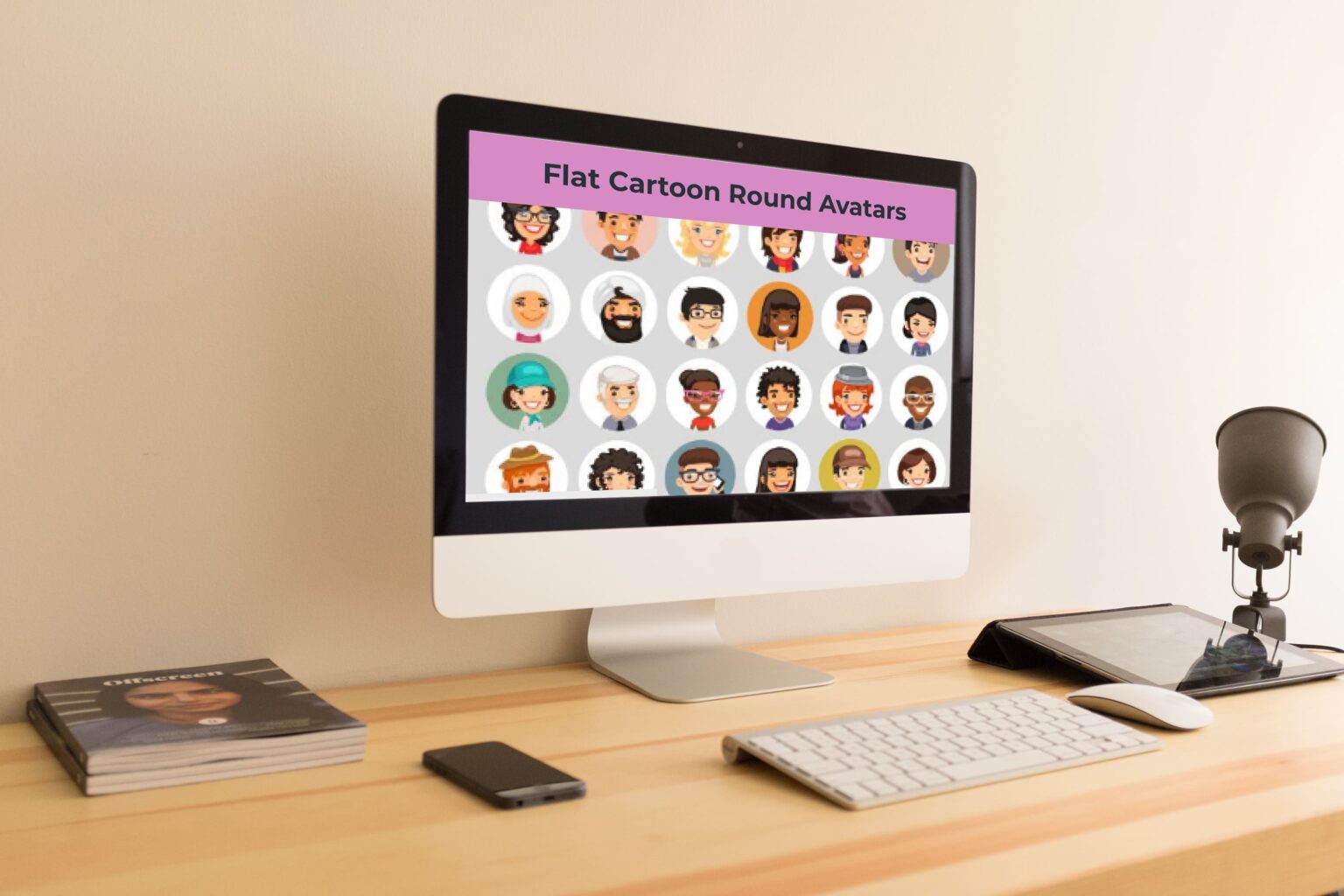 Flat Cartoon Round Avatars – MasterBundles