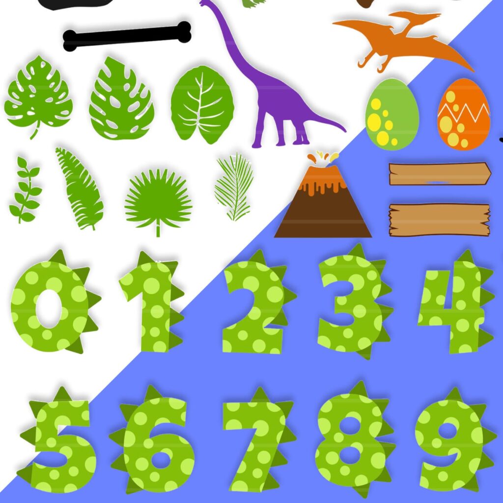 Dinosaur Theme SVG Bundle,Dinosaur Numbers – MasterBundles