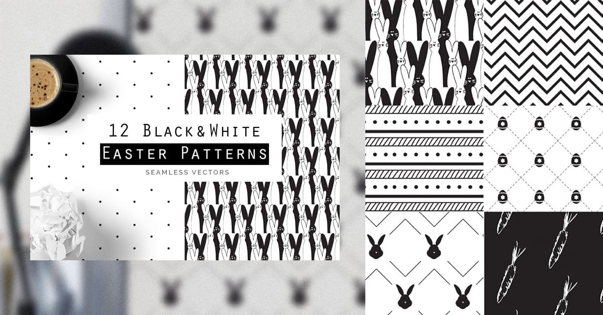 Easter Patterns in Black & White – MasterBundles