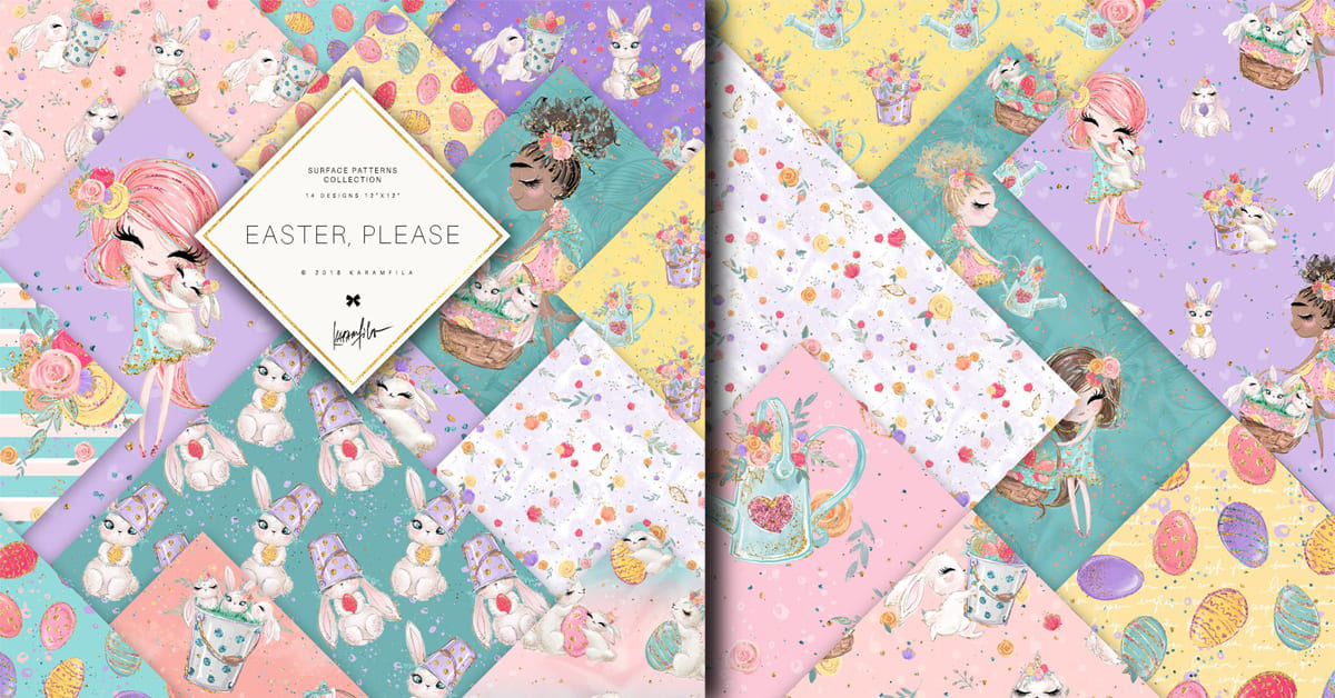 Easter Patterns, Spring Patterns – MasterBundles