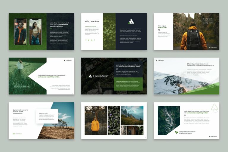 Elevation Modern Powerpoint Template | Master Bundles