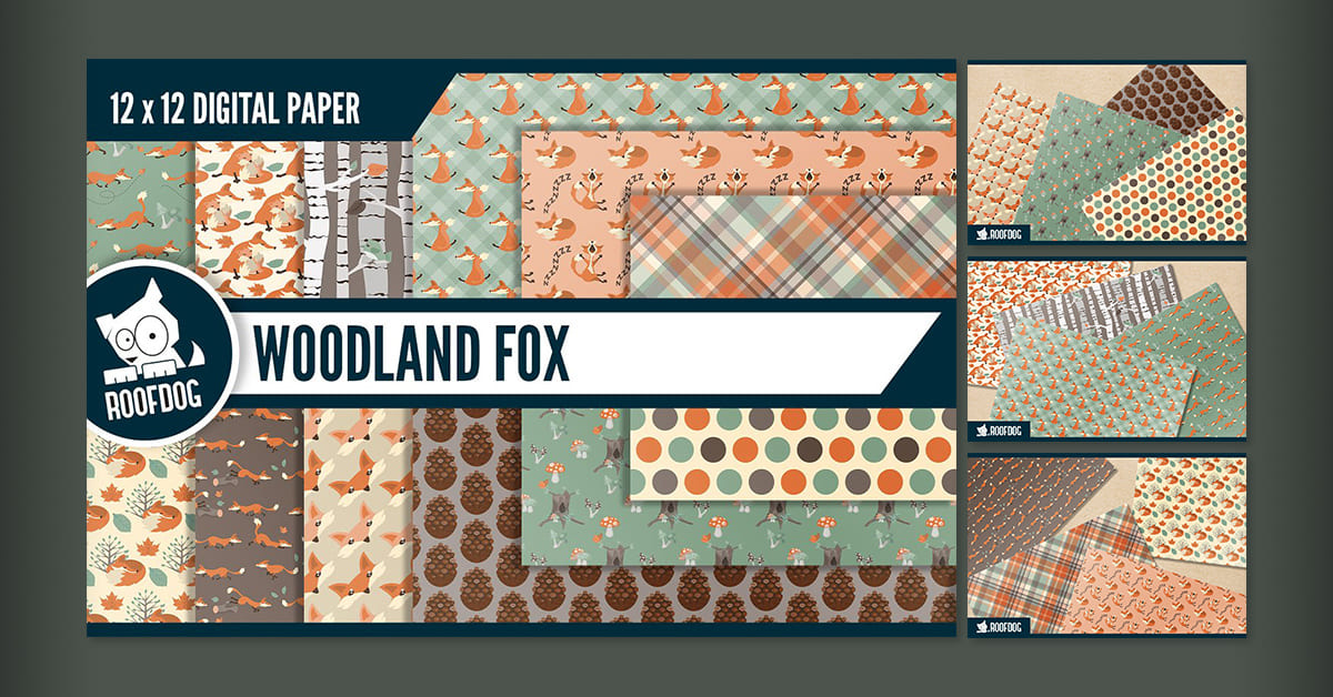 Woodland Fox Digital Paper – MasterBundles