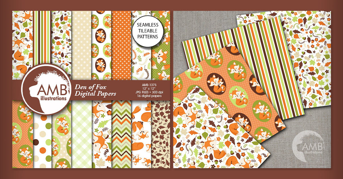 Fox Digital Paper and Clipart – MasterBundles