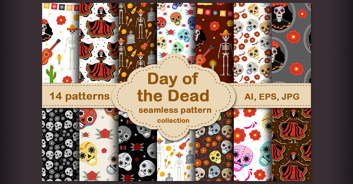 Day of The Dead Seamless Patterns – MasterBundles