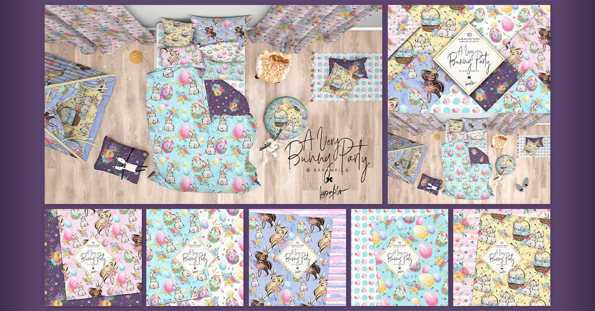 Easter Eggs Bunny Fairy Patterns – MasterBundles