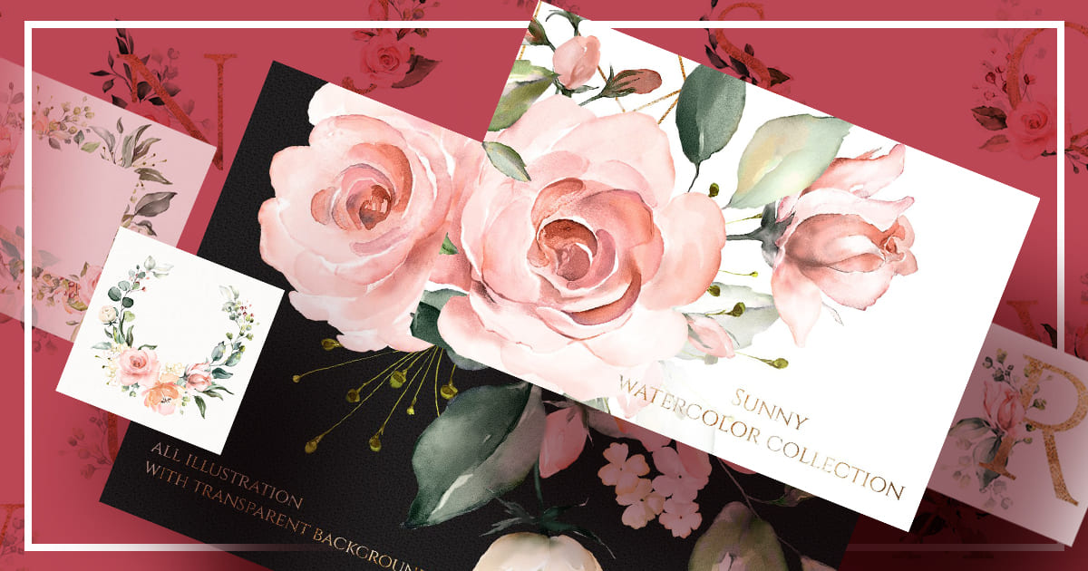 Sunny Watercolor Floral Collection – MasterBundles
