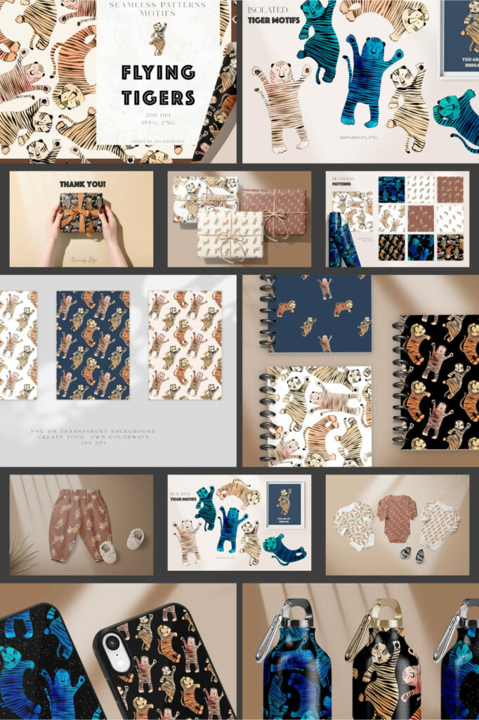 Flying Tigers Patterns and Motifs – MasterBundles