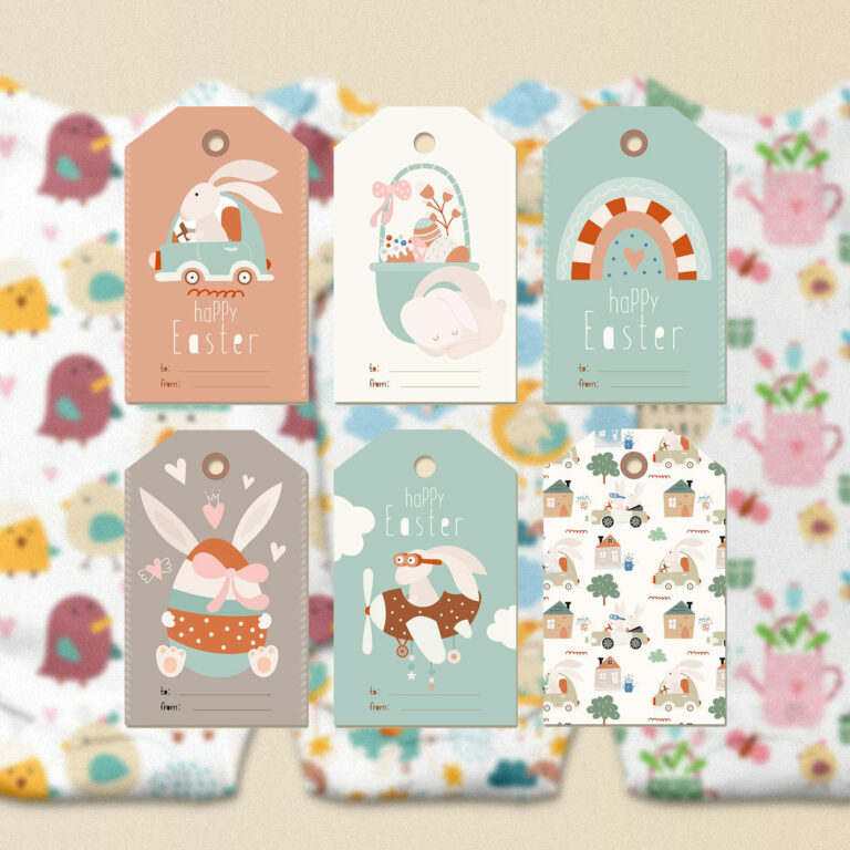 Happy Easter Pattern Easter Gift Tag – MasterBundles