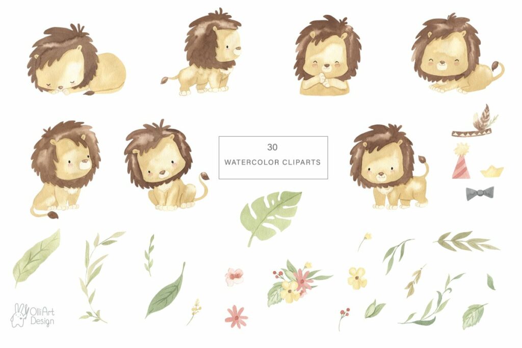 Lion Clipart. Safari Animal – MasterBundles