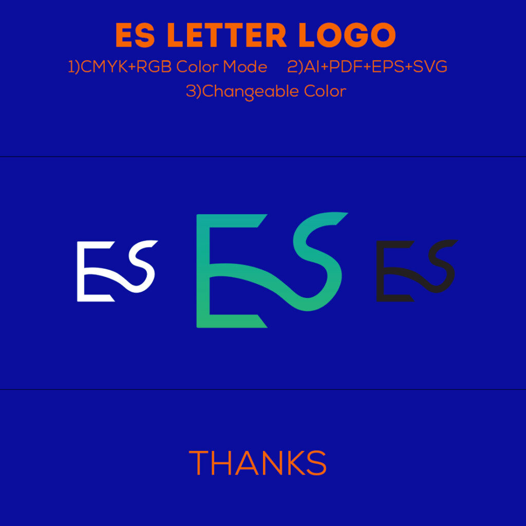 ES Letter Monogram logo Design Tempelate Vector Format CMYK and RGB ...