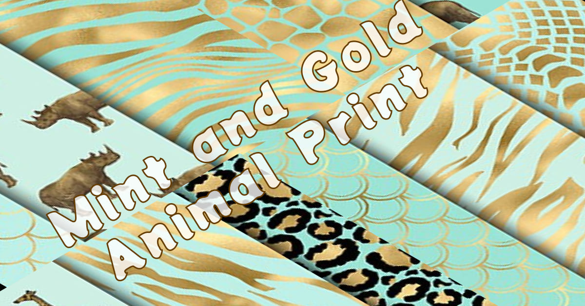 Mint and Gold Animal Print – MasterBundles