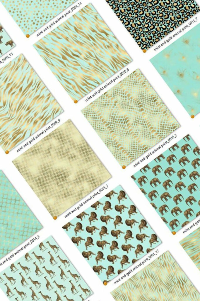 Mint and Gold Animal Print – MasterBundles