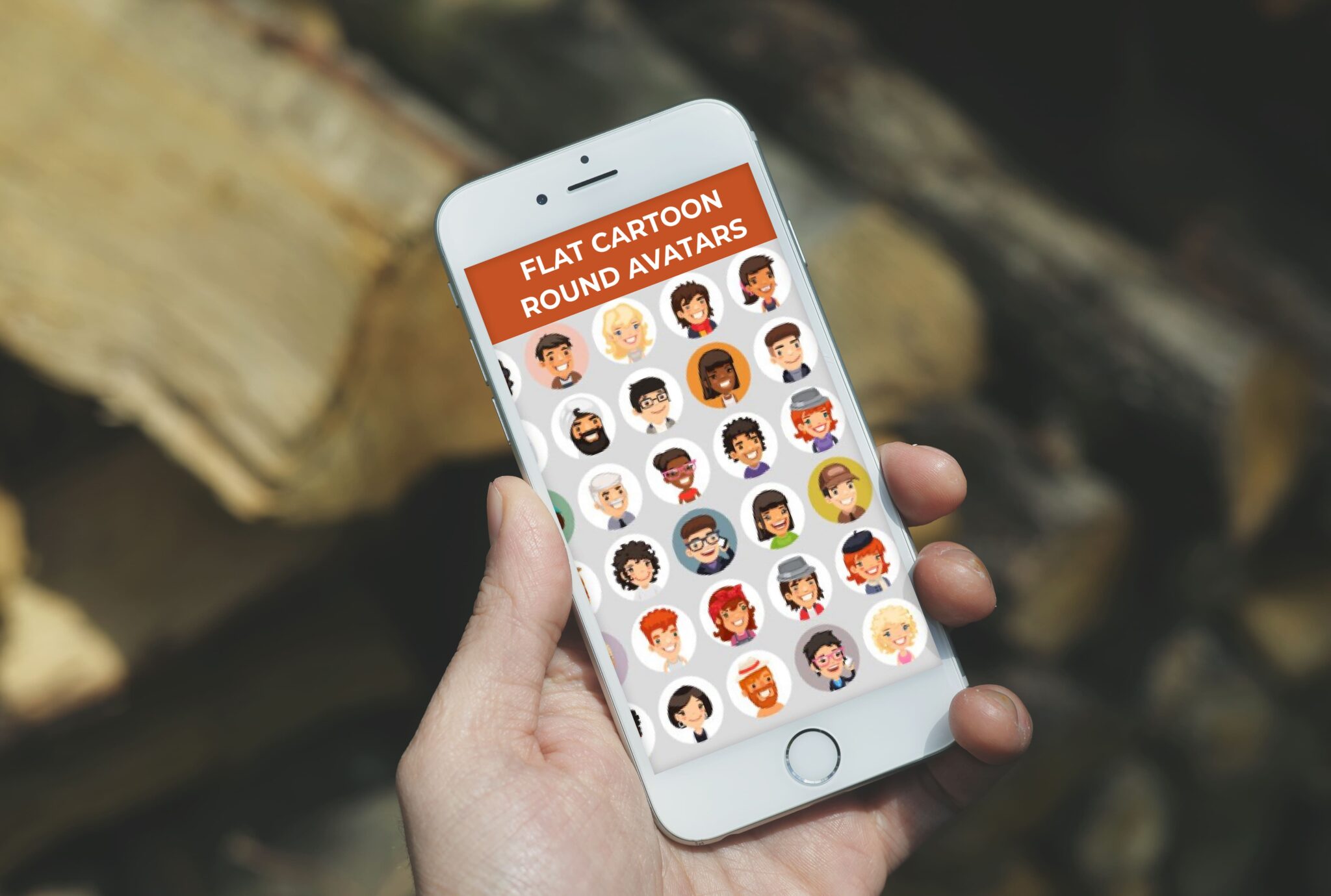 Flat Cartoon Round Avatars – MasterBundles