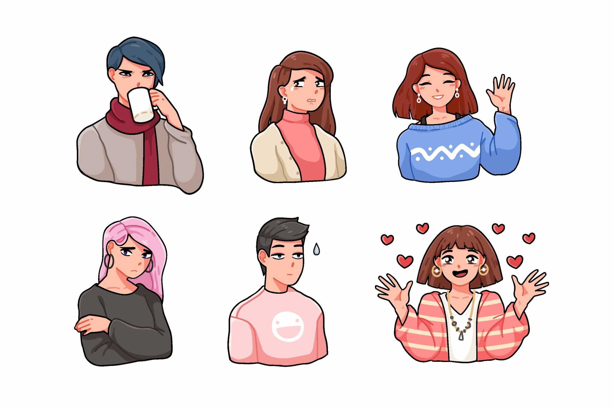 Modern Anime Characters Portraits – MasterBundles