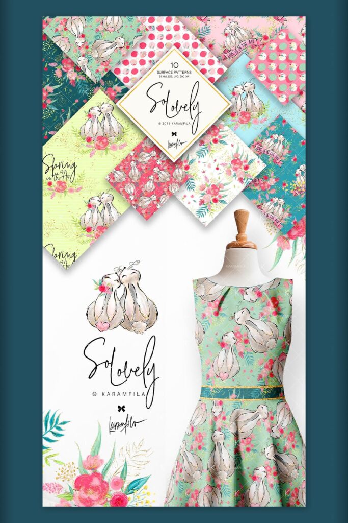 Spring Bunny Patterns – MasterBundles