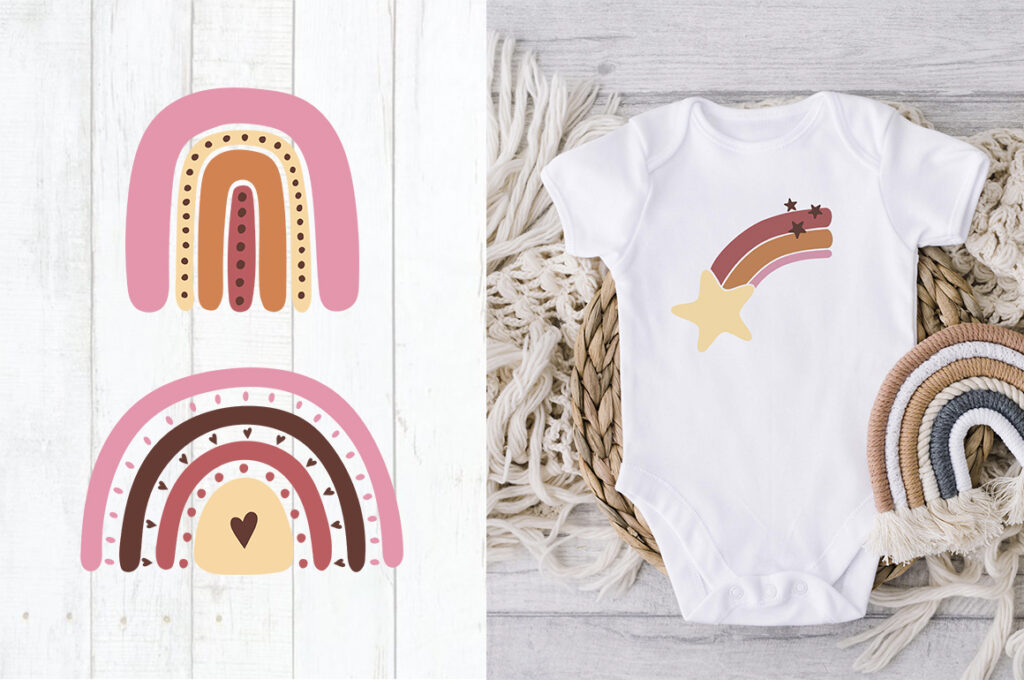 Boho Rainbow baby clipart SVG - MasterBundles