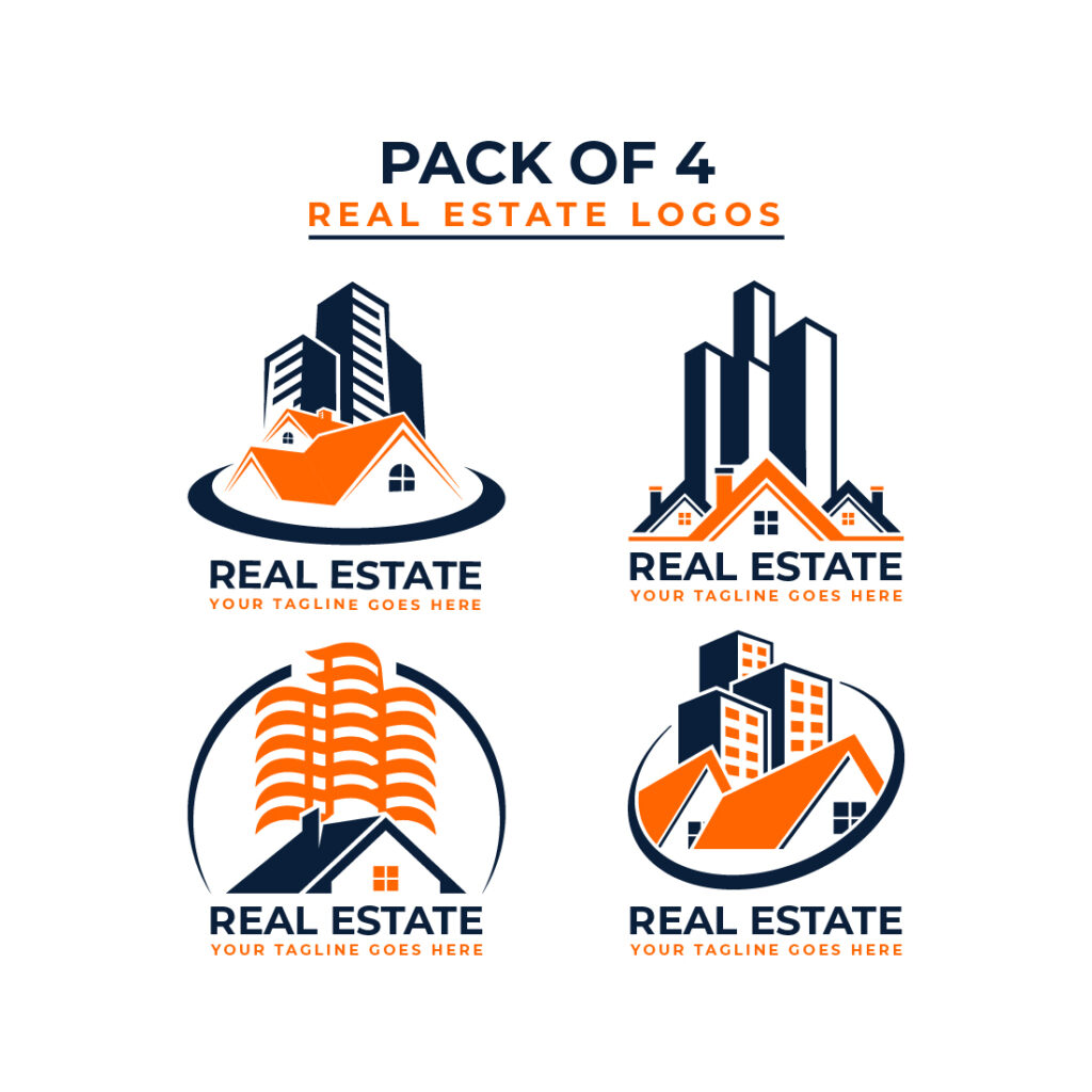 Pack of 4 Real Estate Logo Templates - MasterBundles