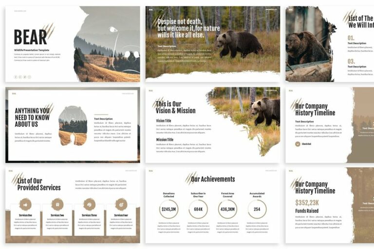 Bear - Wildlife Powerpoint Template – MasterBundles