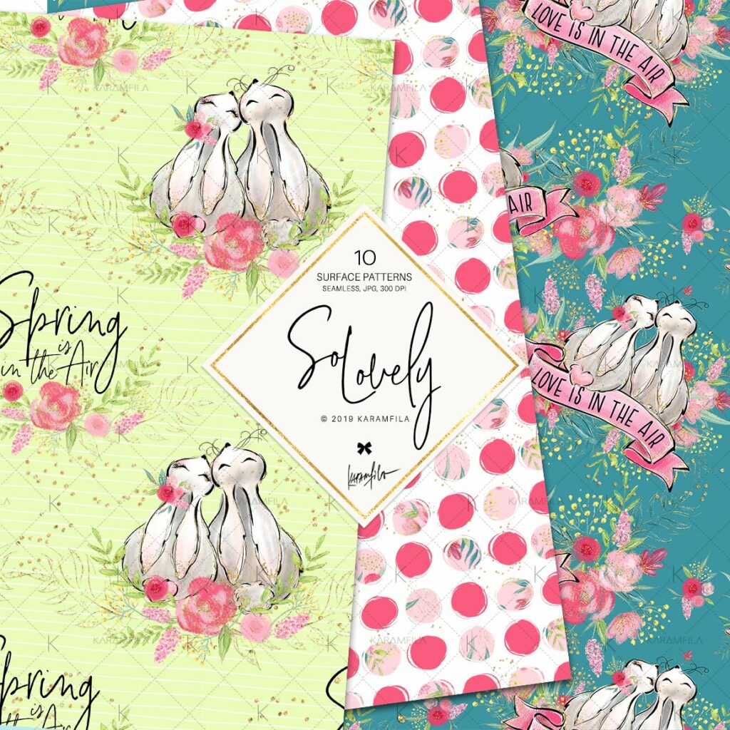 Spring Bunny Patterns – MasterBundles