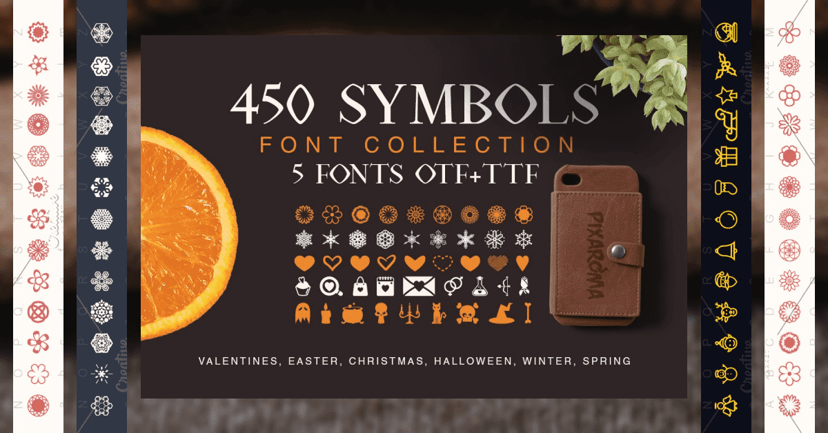 Symbols Font Collection - 450 Shapes – MasterBundles