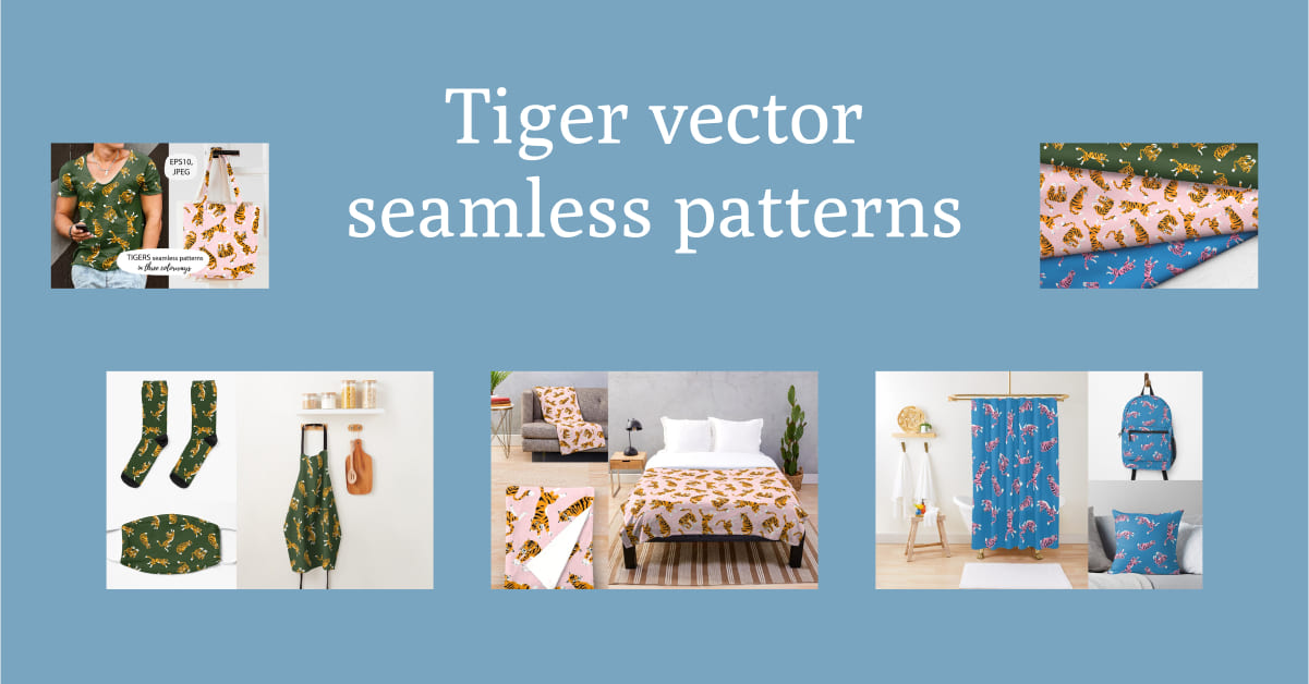 Tiger Vector Seamless Patterns – MasterBundles