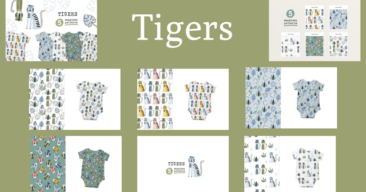 Tigers Patterns – MasterBundles