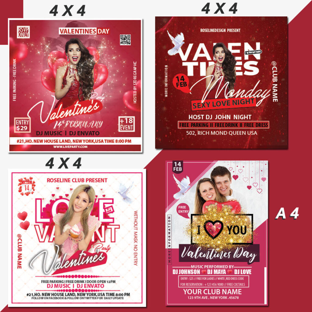 Valentines Day Poster Template - MasterBundles