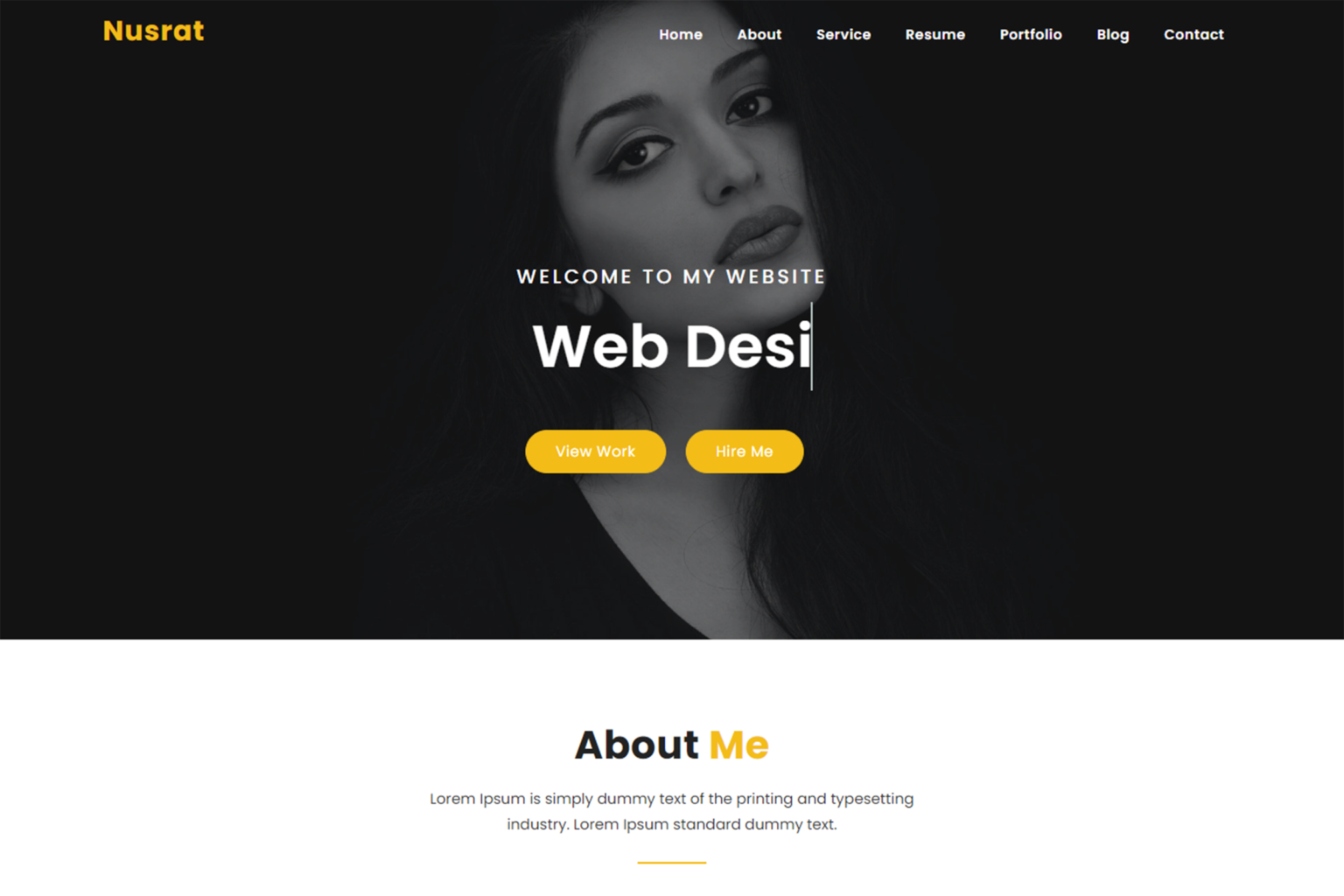 Portfolio Resume CV Landing Page Template - MasterBundles