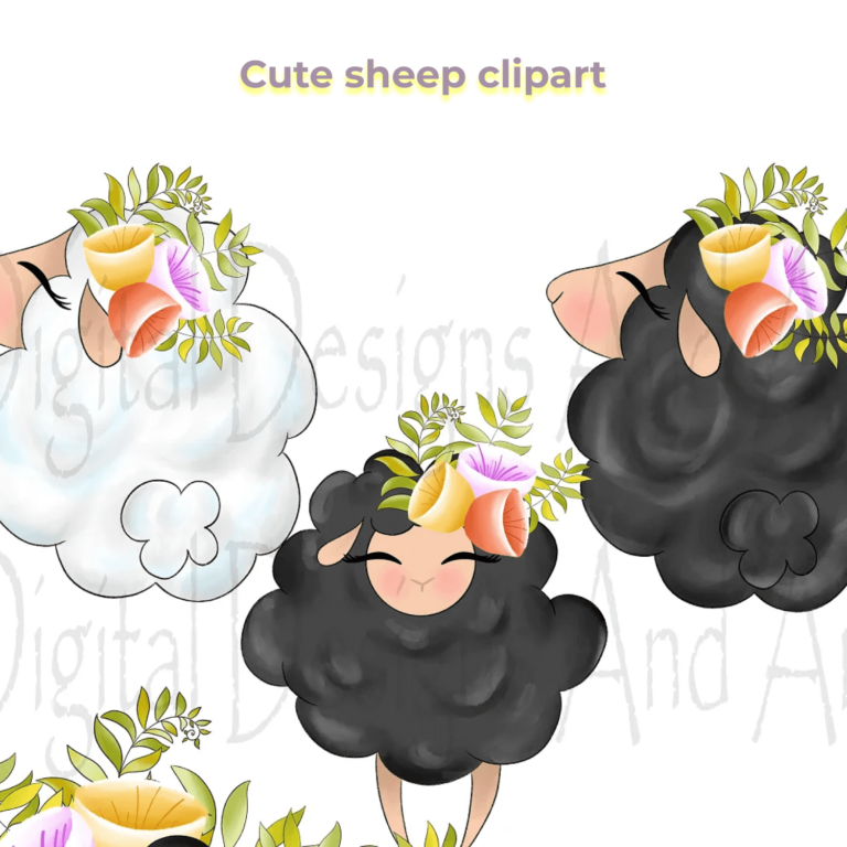 Boho Cute Sleeping Sheep Clipart – MasterBundles