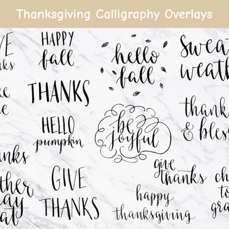 Thanksgiving Calligraphy Overlays – MasterBundles