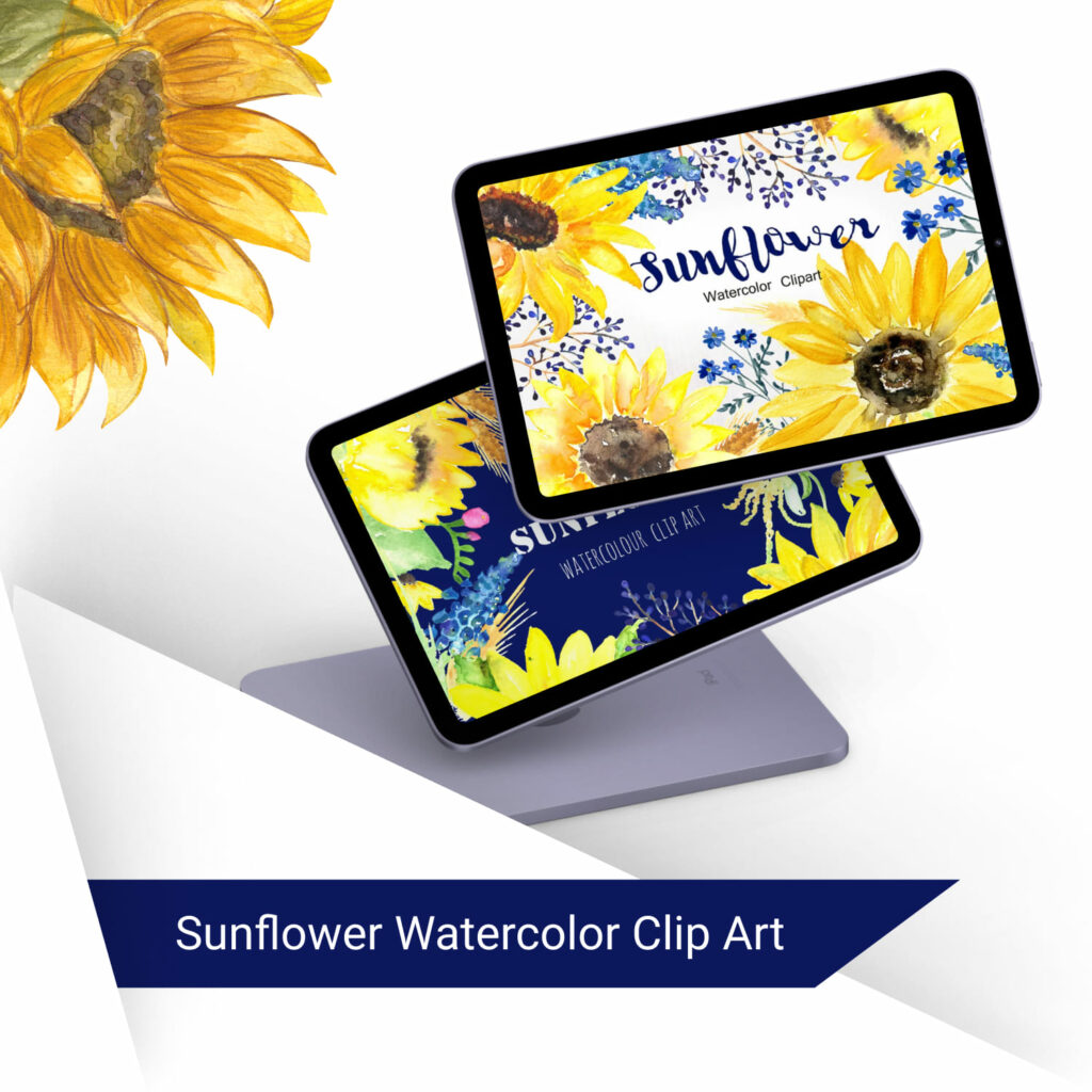 Sunflower Watercolor Clip Art – MasterBundles