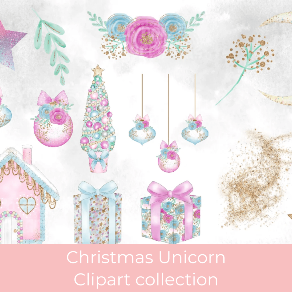 Christmas Unicorn Clipart Collection – MasterBundles