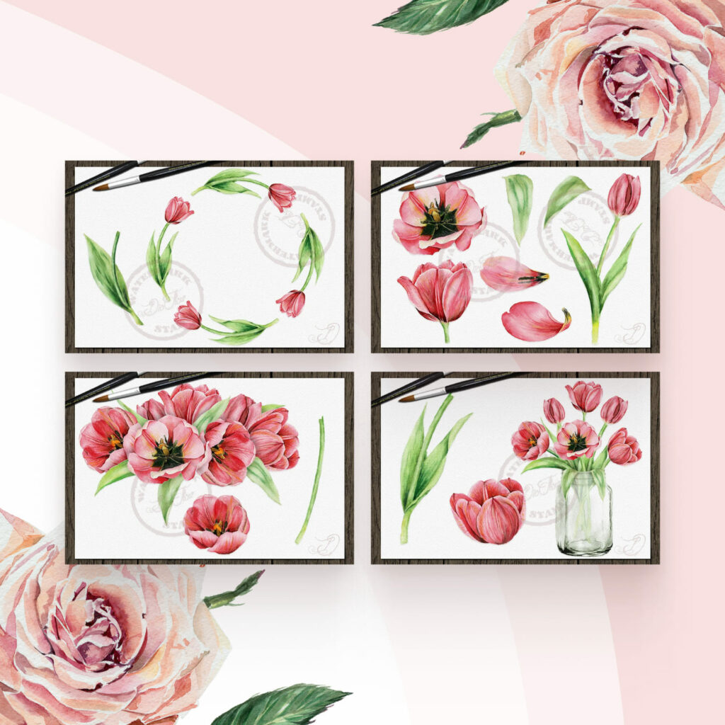 Tulip Watercolor Clip Art – MasterBundles
