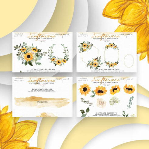Watercolor Sunflowers Clipart Rustic – MasterBundles