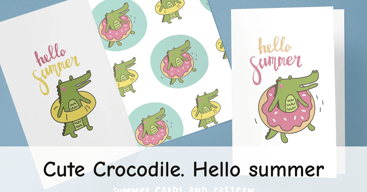 Cute Crocodile. Hello Summer – MasterBundles