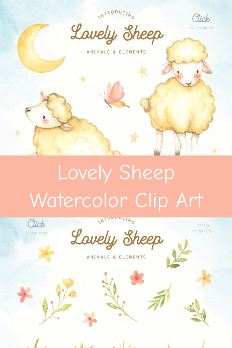 Lovely Sheep Watercolor Clip Art – MasterBundles
