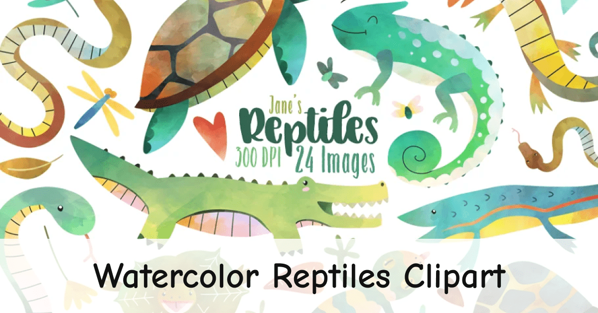 Watercolor Reptiles Clipart – MasterBundles