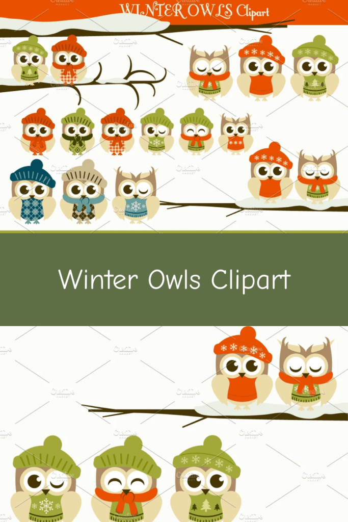 Winter Owls Clipart – MasterBundles