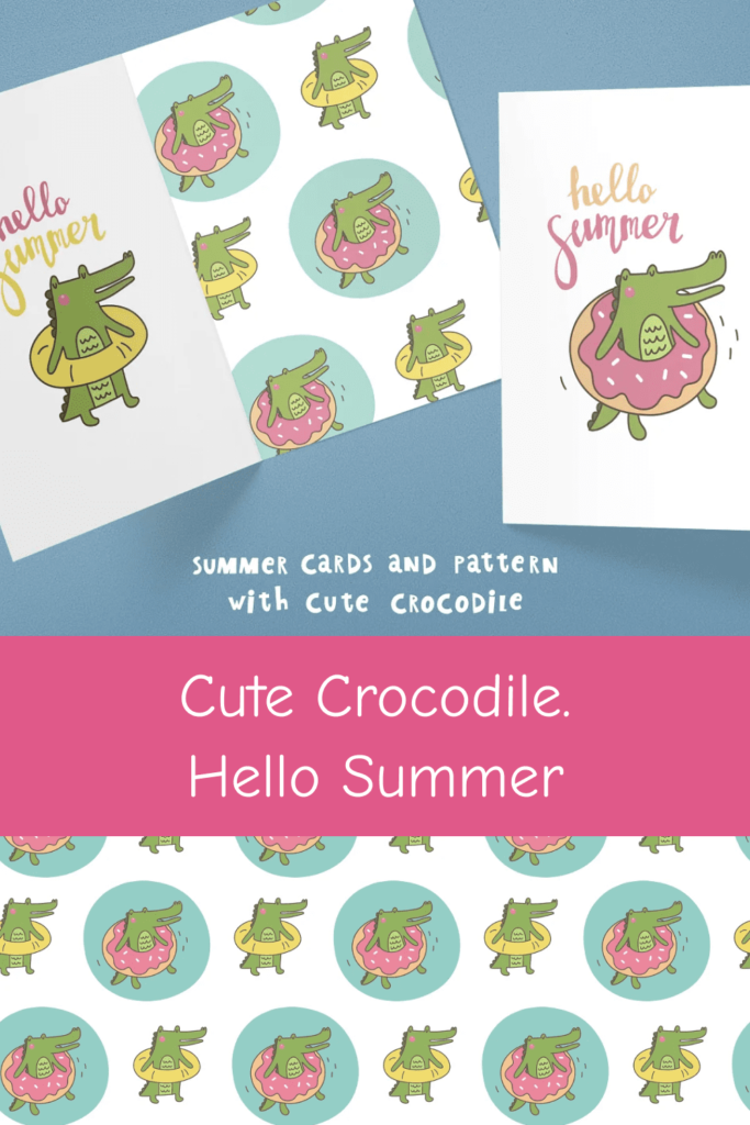 Cute Crocodile. Hello Summer – MasterBundles