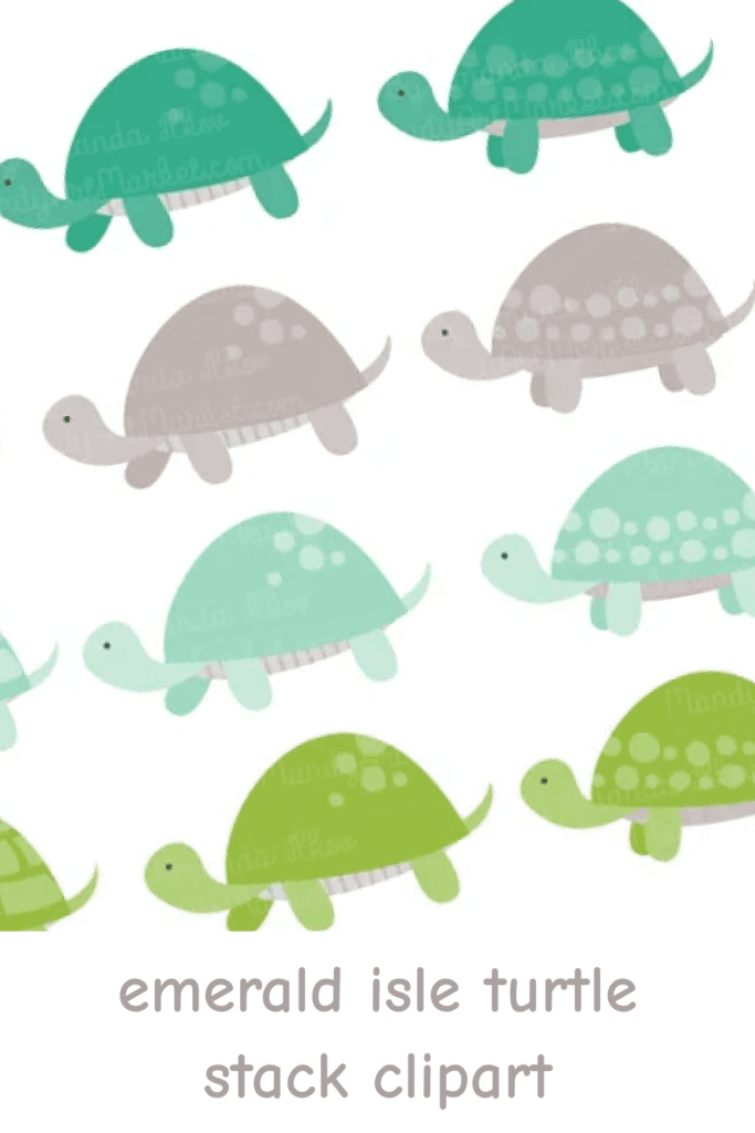 Emerald Isle Turtle Stack Clipart – MasterBundles