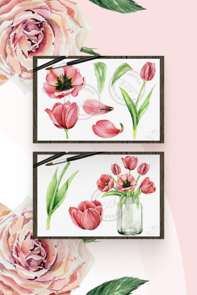 Tulip Watercolor Clip Art – MasterBundles