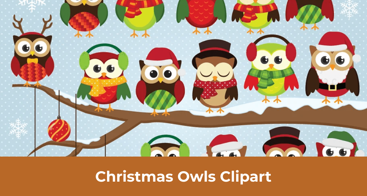 Christmas Owls Clipart – MasterBundles