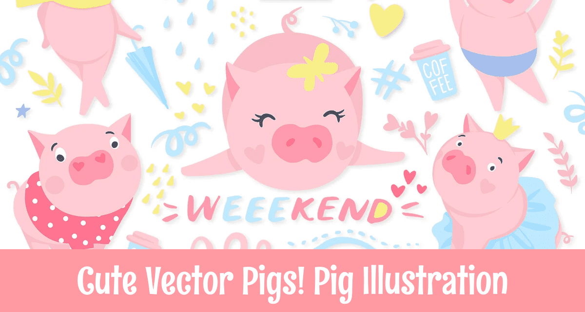 Cute Vector Pigs! Pig Illustration – MasterBundles