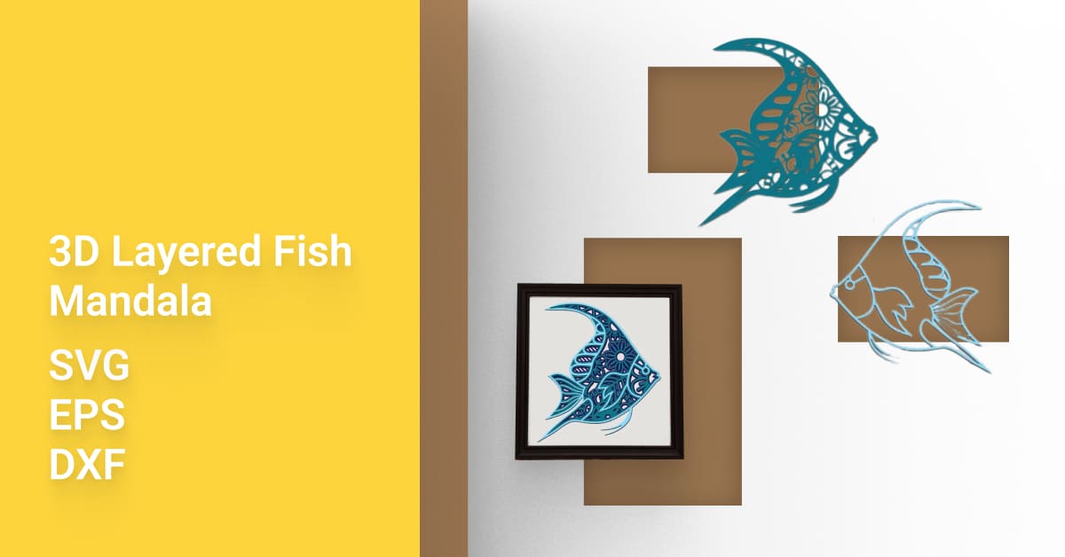 3D Layered Fish Mandala SVG 3 Layers – MasterBundles