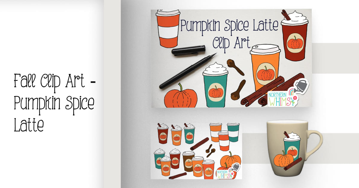 Fall Clip Art - Pumpkin Spice Latte – MasterBundles