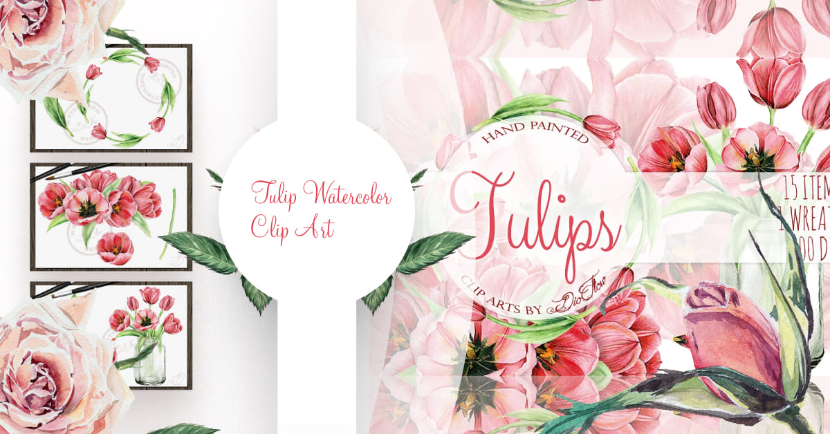 Tulip Watercolor Clip Art – MasterBundles