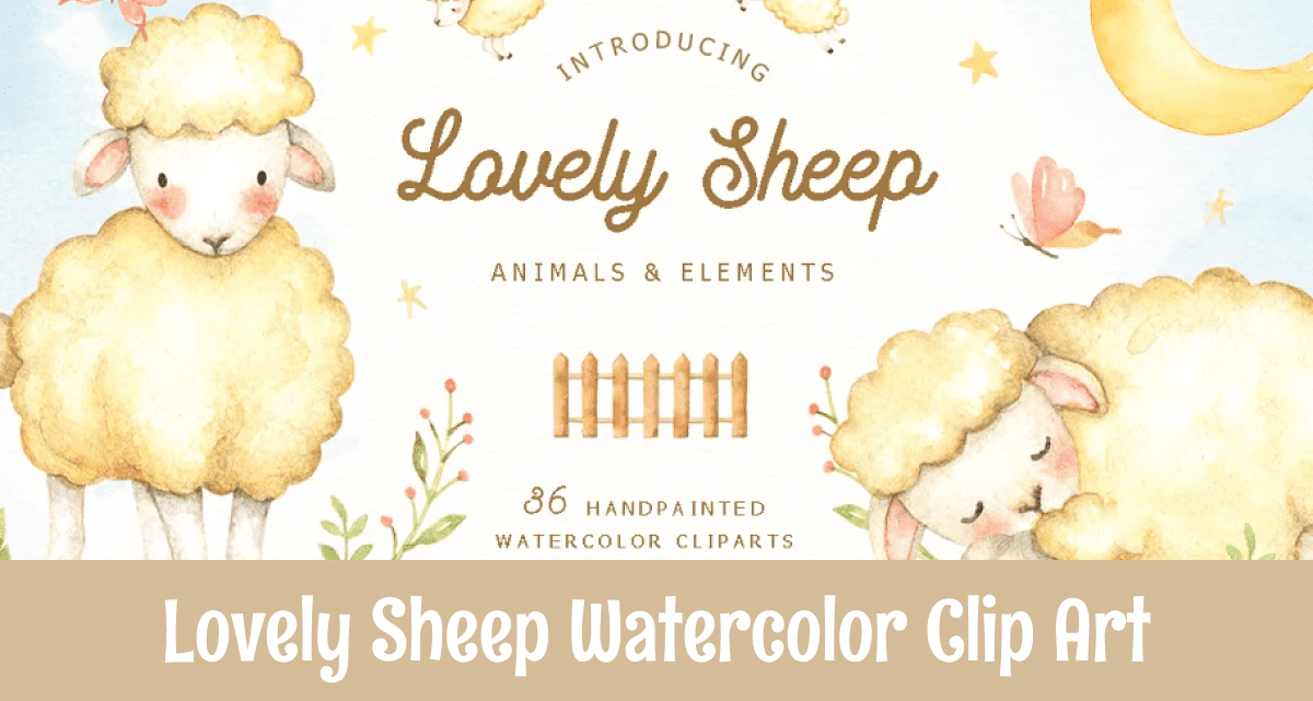 Lovely Sheep Watercolor Clip Art – MasterBundles